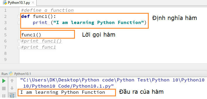 Cuối dòng đầu tiên của định nghĩa hàm phải có?