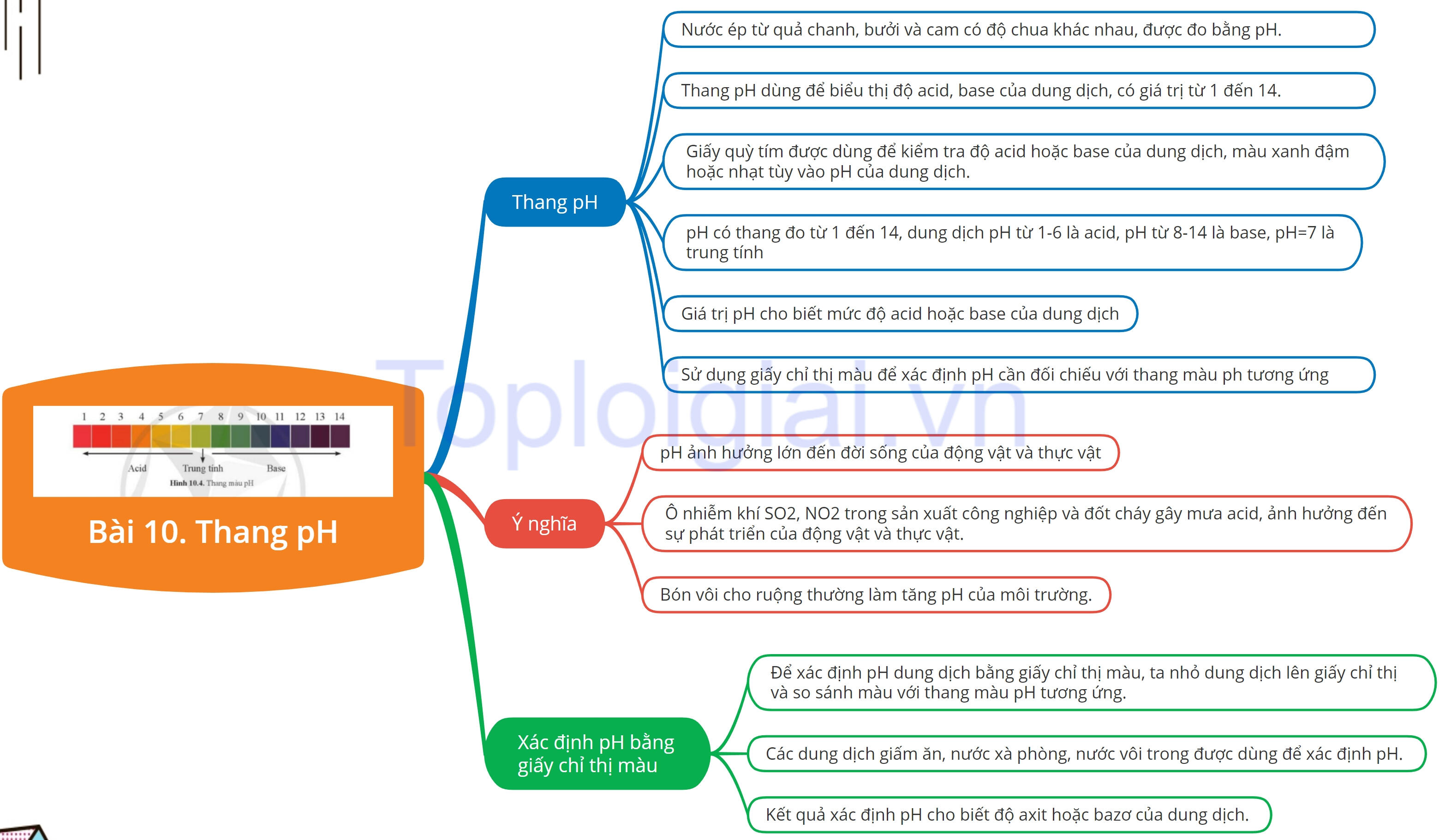 Sơ đồ tư duy Khoa học tự nhiên 8 Bài: Base. Thang pH